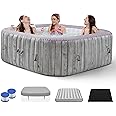 Amazon.com : COCLUB Inflatable Square Hot Tub Spa Set, Outdoor Bubble Massage Portable Hot Tub ...