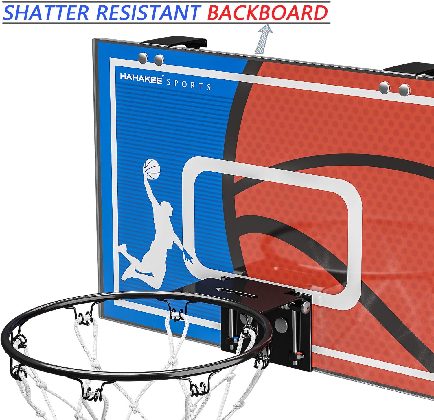 HAHAKEE Door/Wall Mounted Indoor Mini Basketball Hoop Set with ...