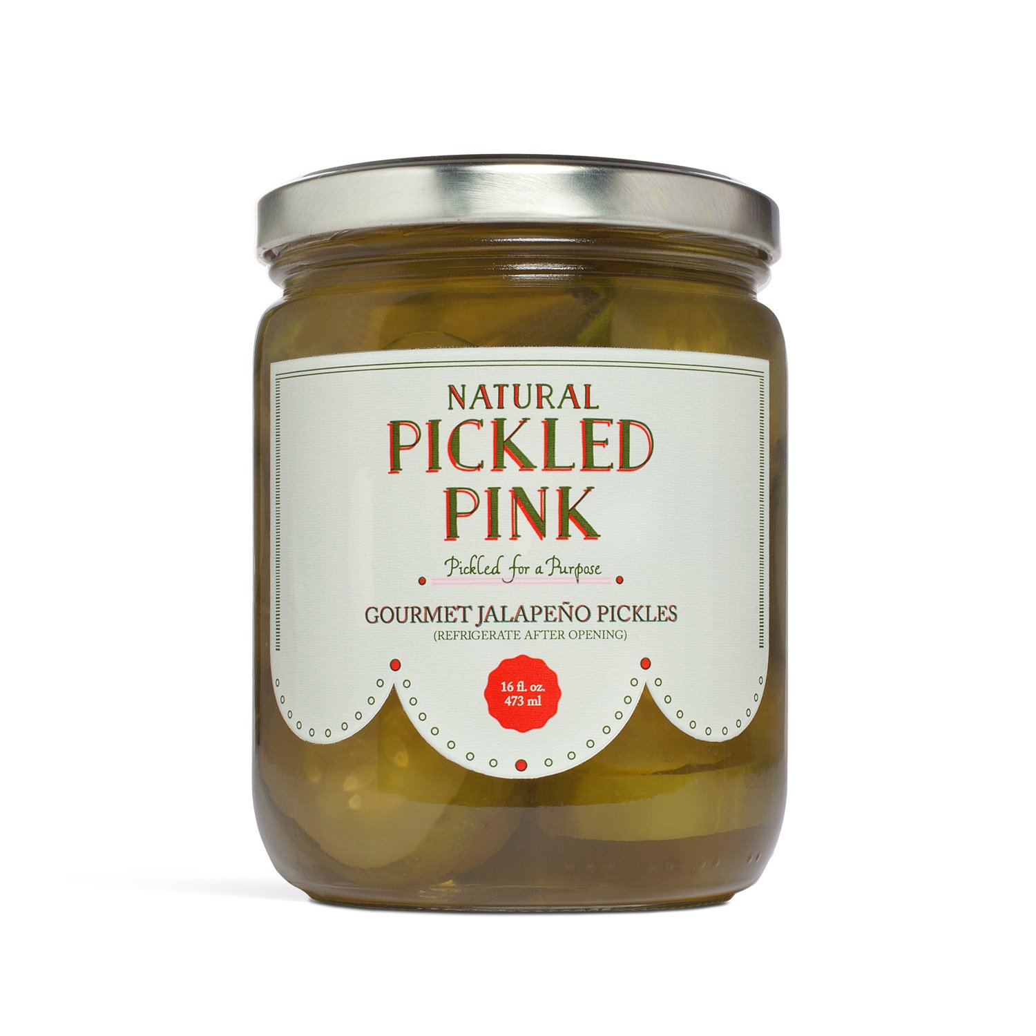 Amazon.com : Pickled Pink Gourmet Jalapeno Pickles (16 oz Jar); Artisan ...