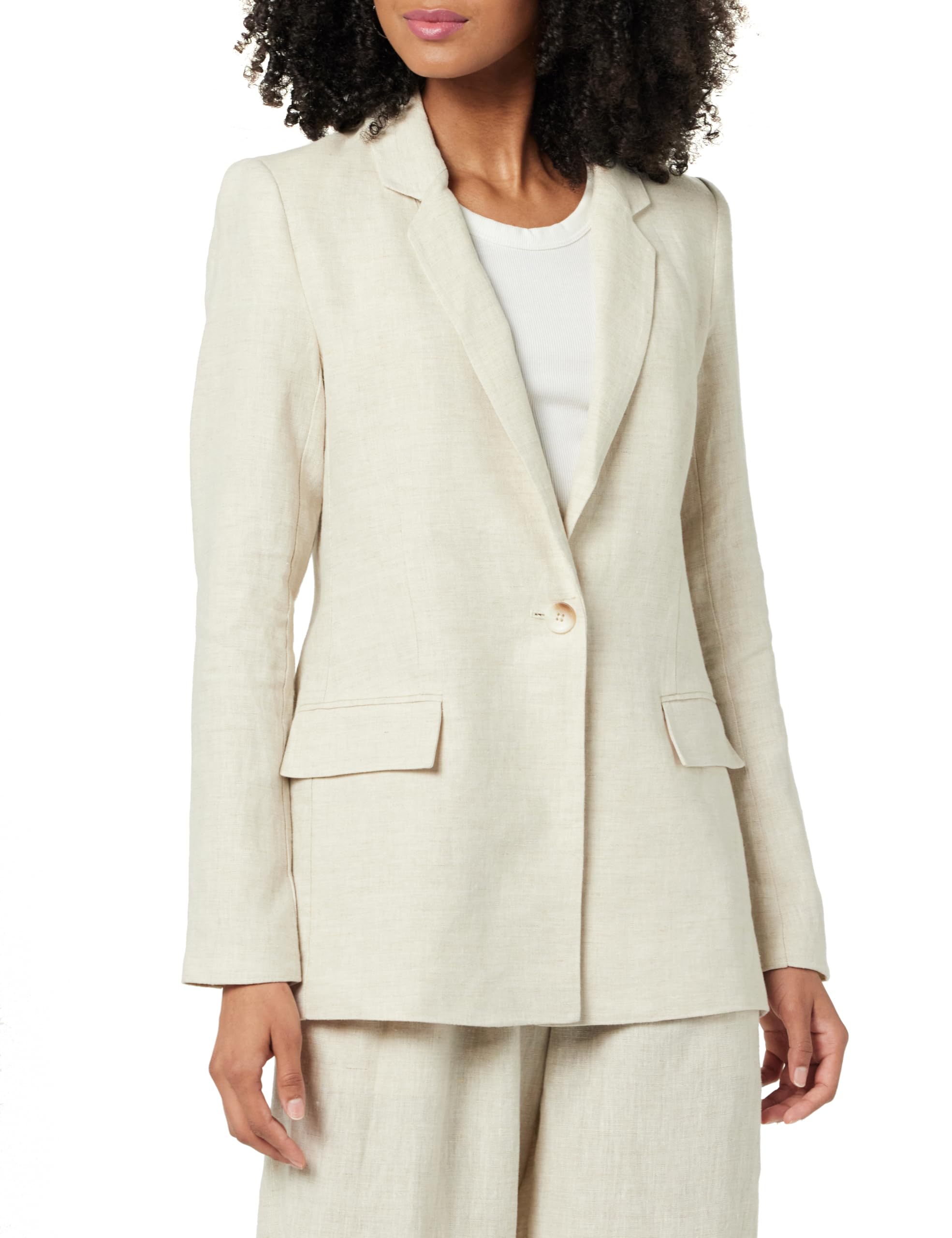The Drop Women's Blake Long Blazer, Natural Linen, L for sale | Las ...