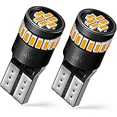 Amazon.com: AUXITO 194 LED Light Bulb Amber Yellow 168 2825 W5W T10 Wedge 14-SMD LED Replacement ...