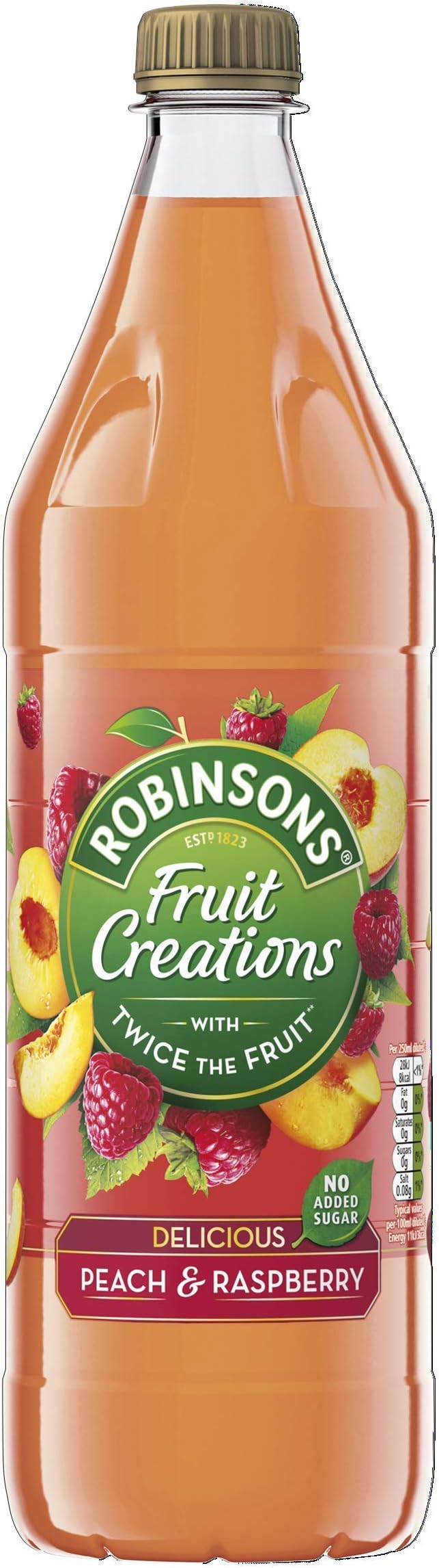 Robinsons Fruit Creations Delicious Peach & Raspberry Squash 1000g ...