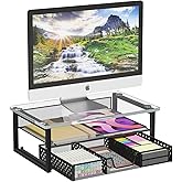 Amazon.com: Simple Trending 2 Tier Metal Monitor Stand Monitor riser ...