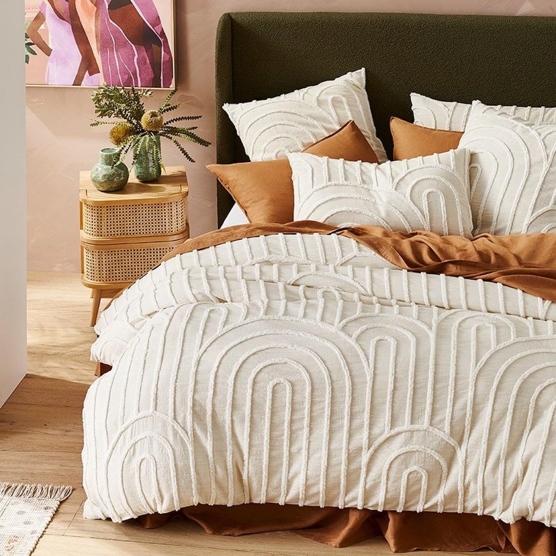 INDACORIFY White Cotton Beautiful Tufted Duvet Cover Bohemian Duvet ...