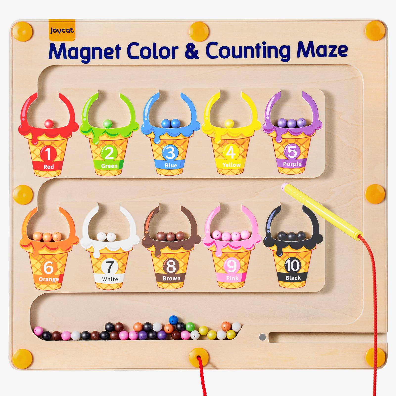 JoyCat Magnetic Color and Number Maze - Educational Wooden Color ...