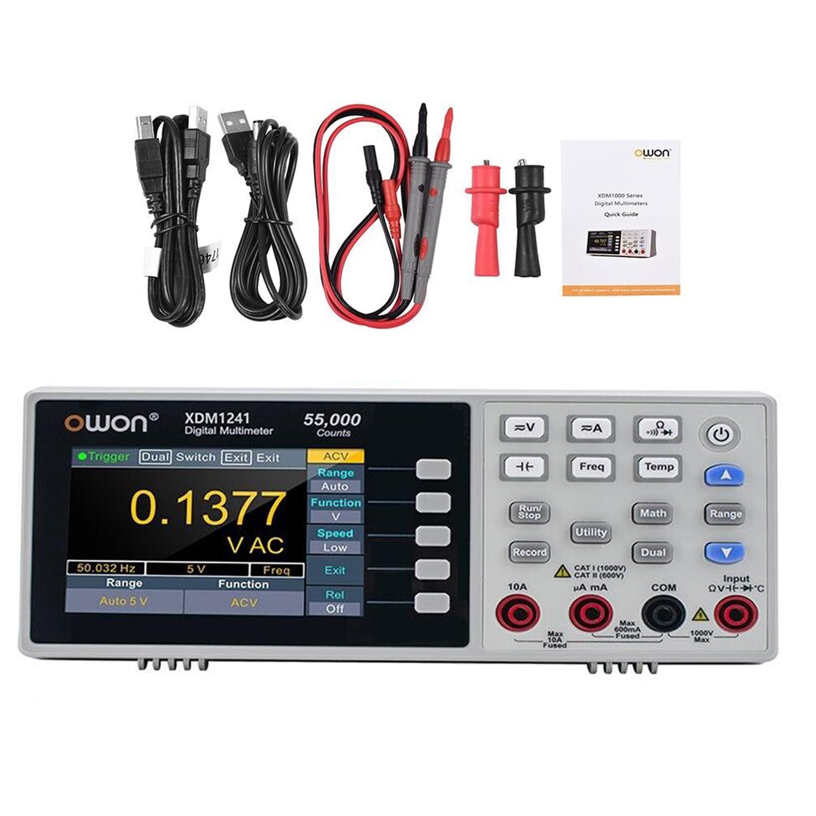 OWON XDM1241 Mini Battery Benchtop Digital Multimeter, 3.7in LCD ...