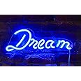 Isaac Jacobs 17" by 6" inch LED Neon Blue “Dream” Wall Sign For Cool ...