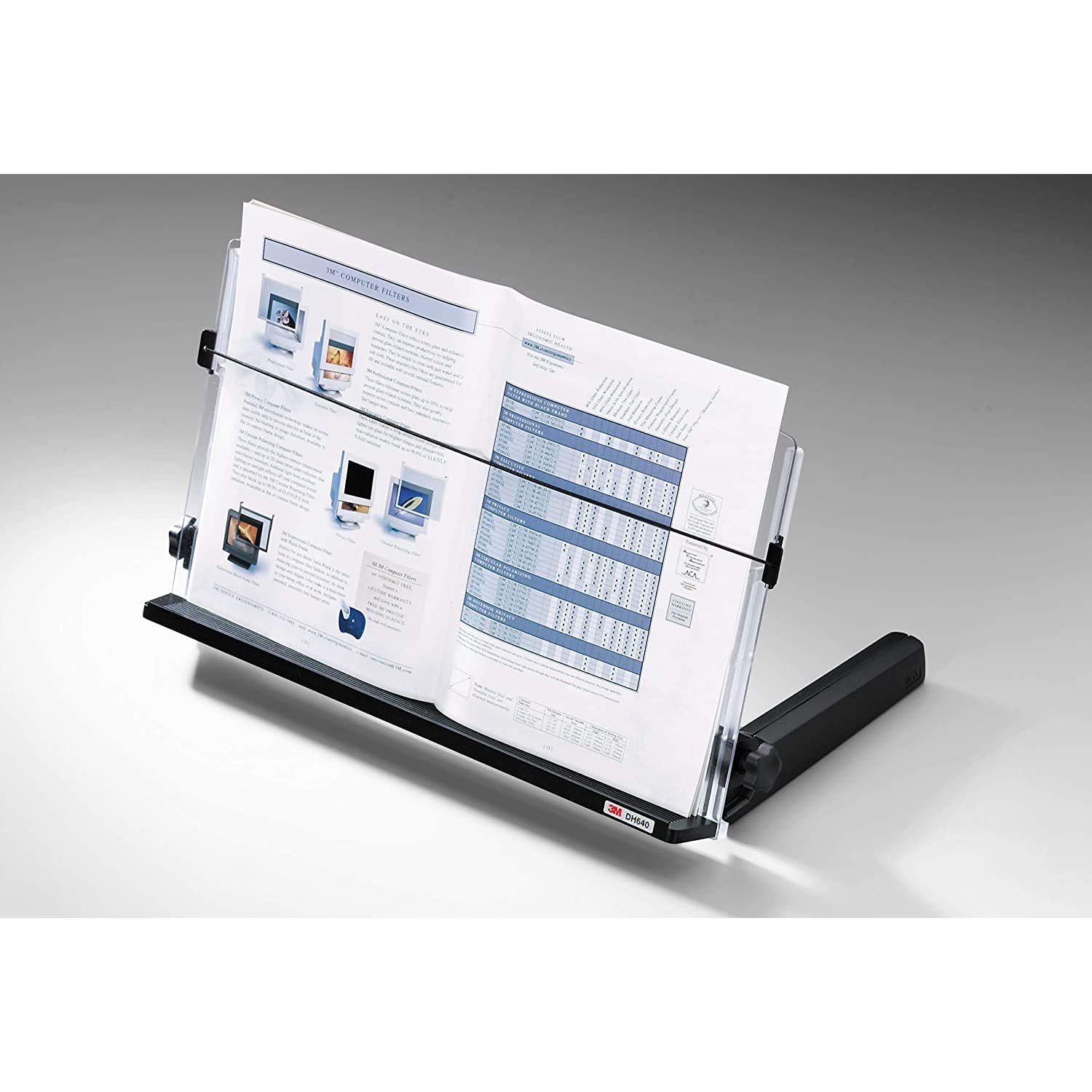 3M Adjustable Document Copy Holder, In-line with Monitor Minimizing ...
