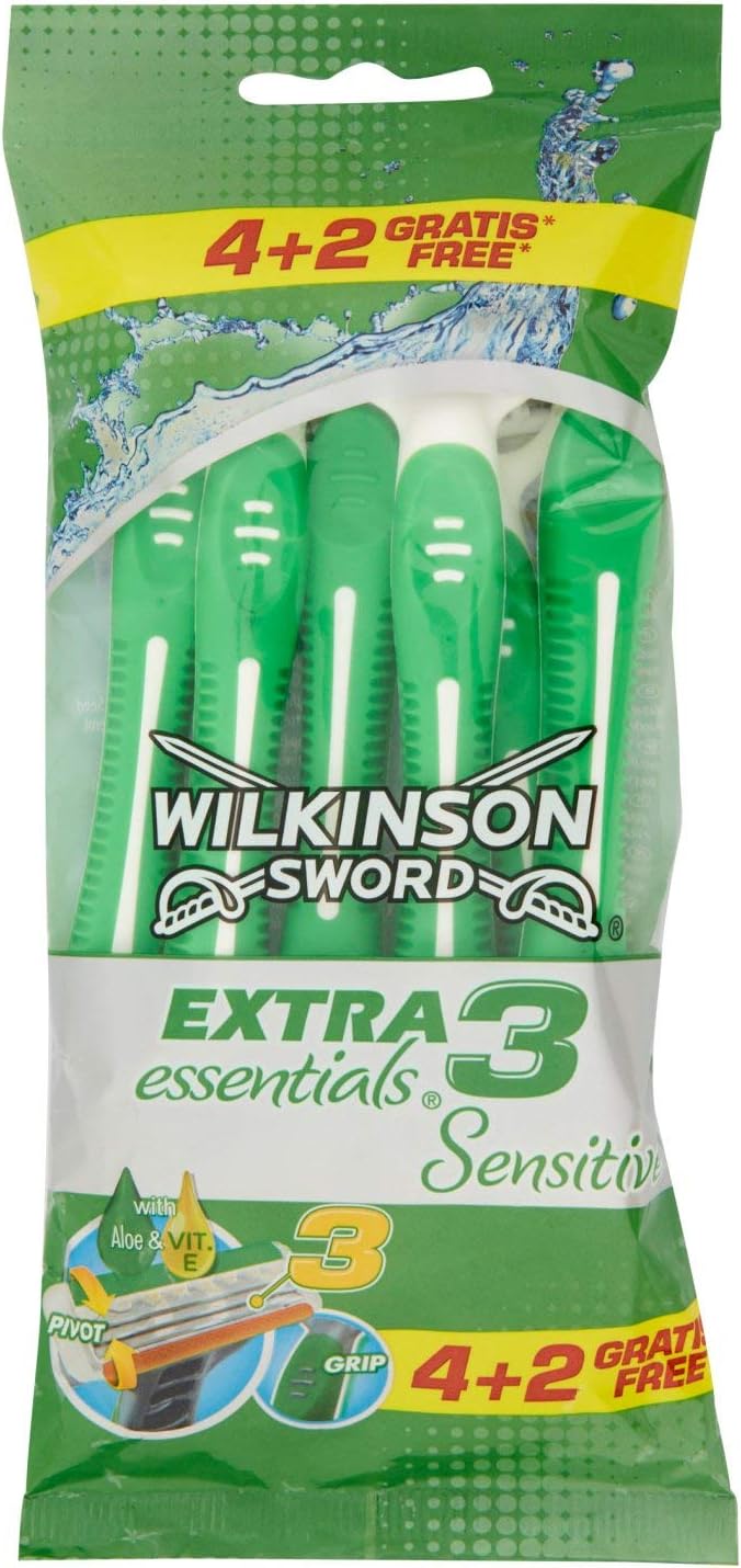 Wilkinson Sword Extra Disposable Razor 3 Essentials 3 Blades for Men ...