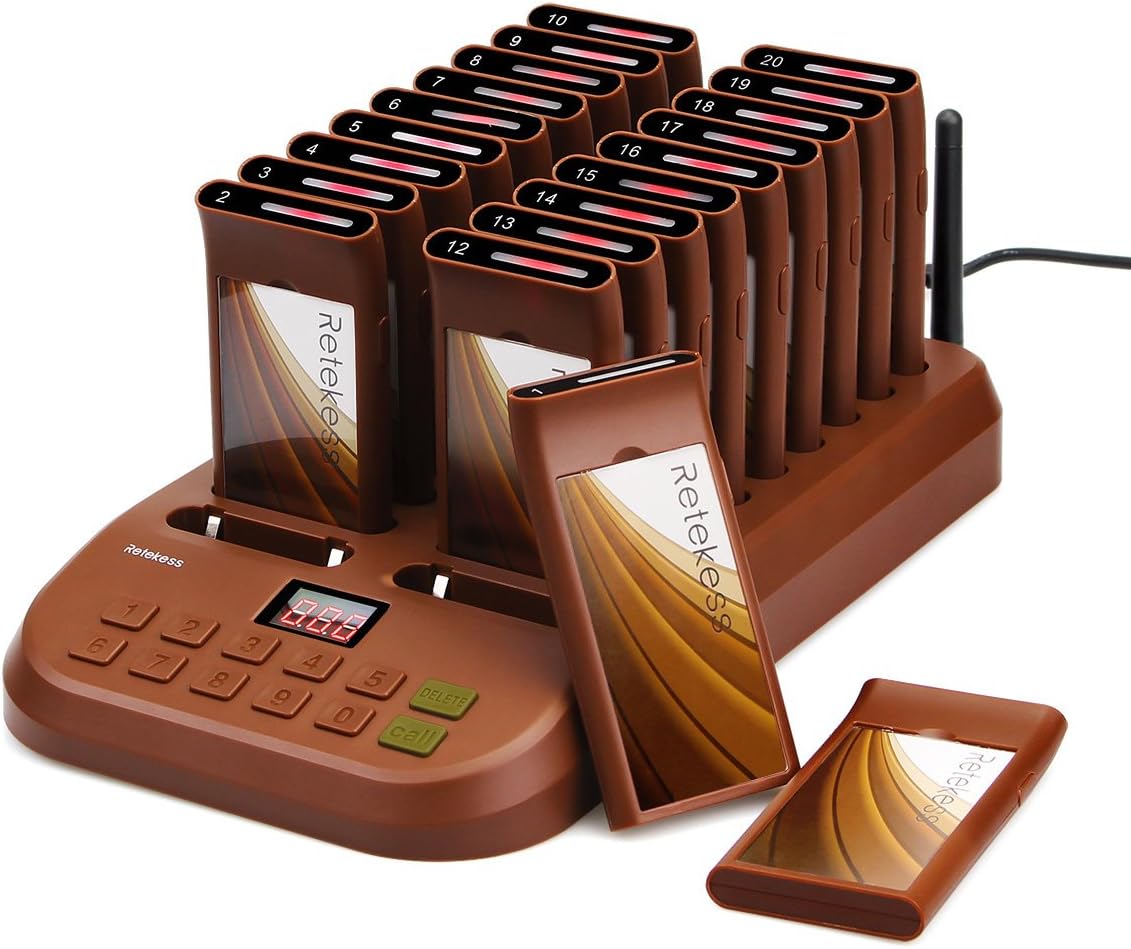 Retekess T116 Pager System 3-Color-Flash Restaurant Buzzers Fully ...
