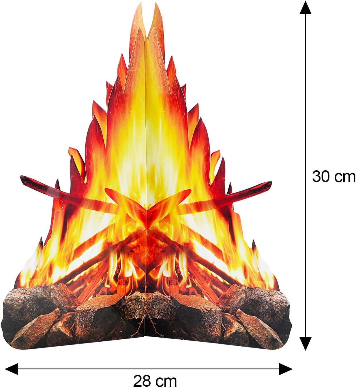 12 Inch Tall Artificial Fire Fake Flame Paper 3D Decorative Cardboard ...