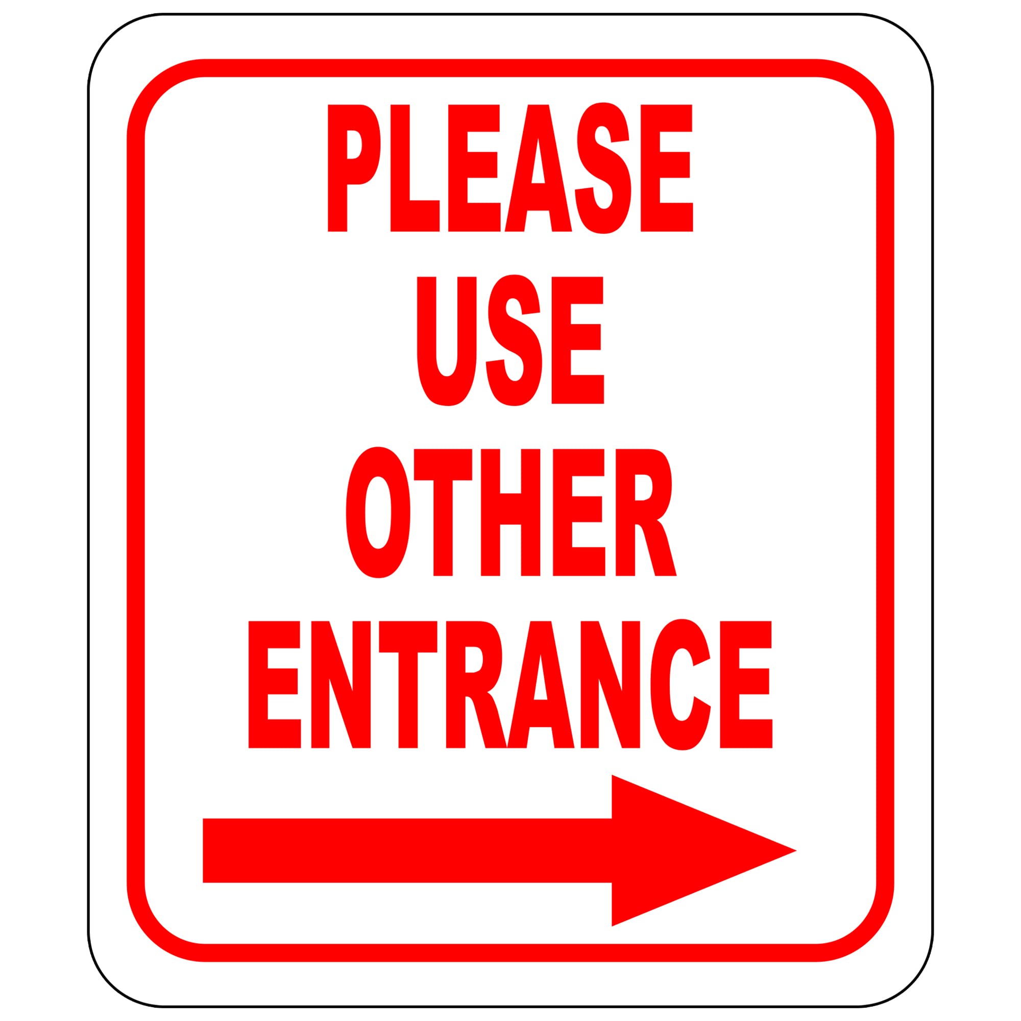 Mua Please Use Other Entrance Right Arrow Door Sign for Employees ...