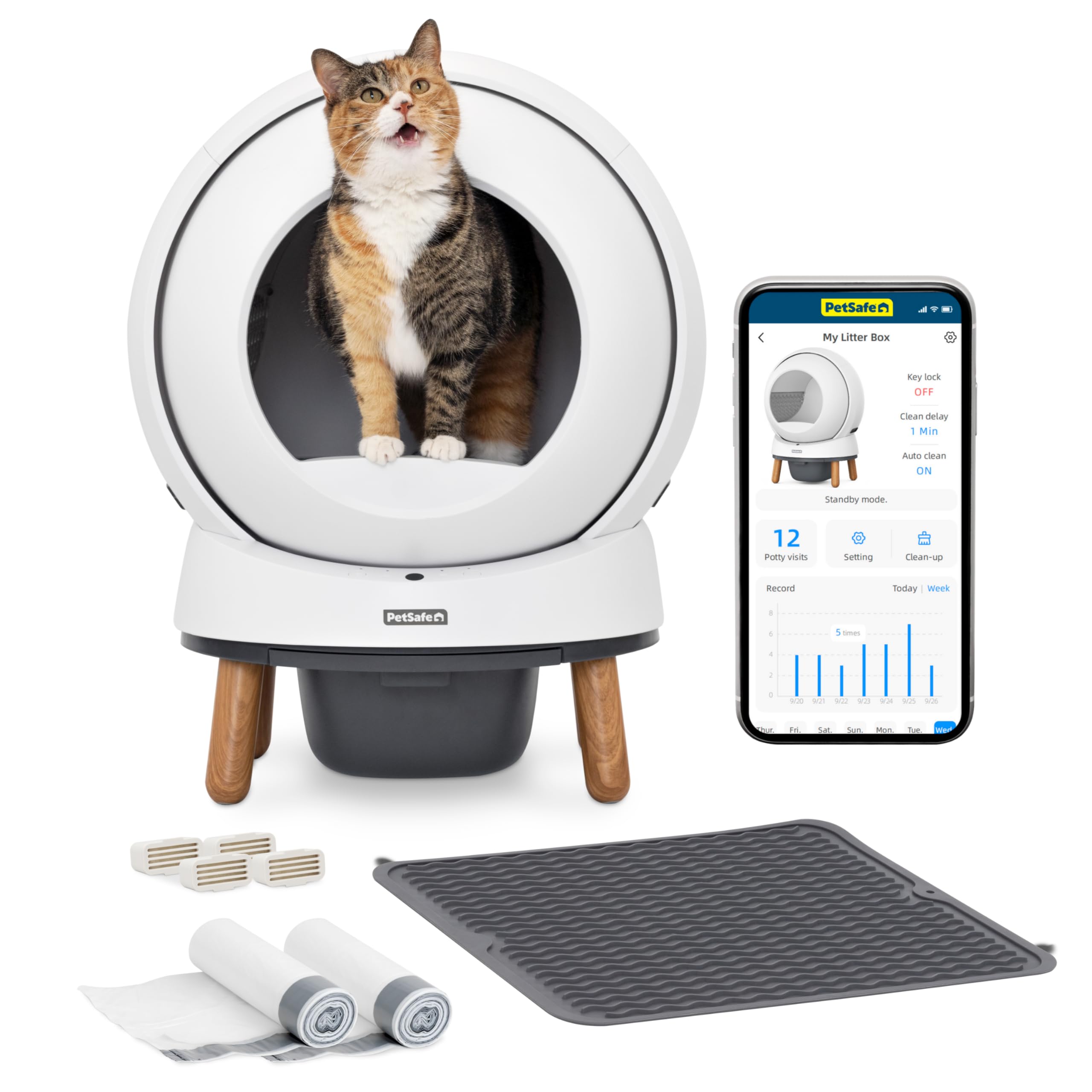 PetSafe ScoopFree SmartSpin Self-Cleaning Litter Box Bundle – Advanced ...