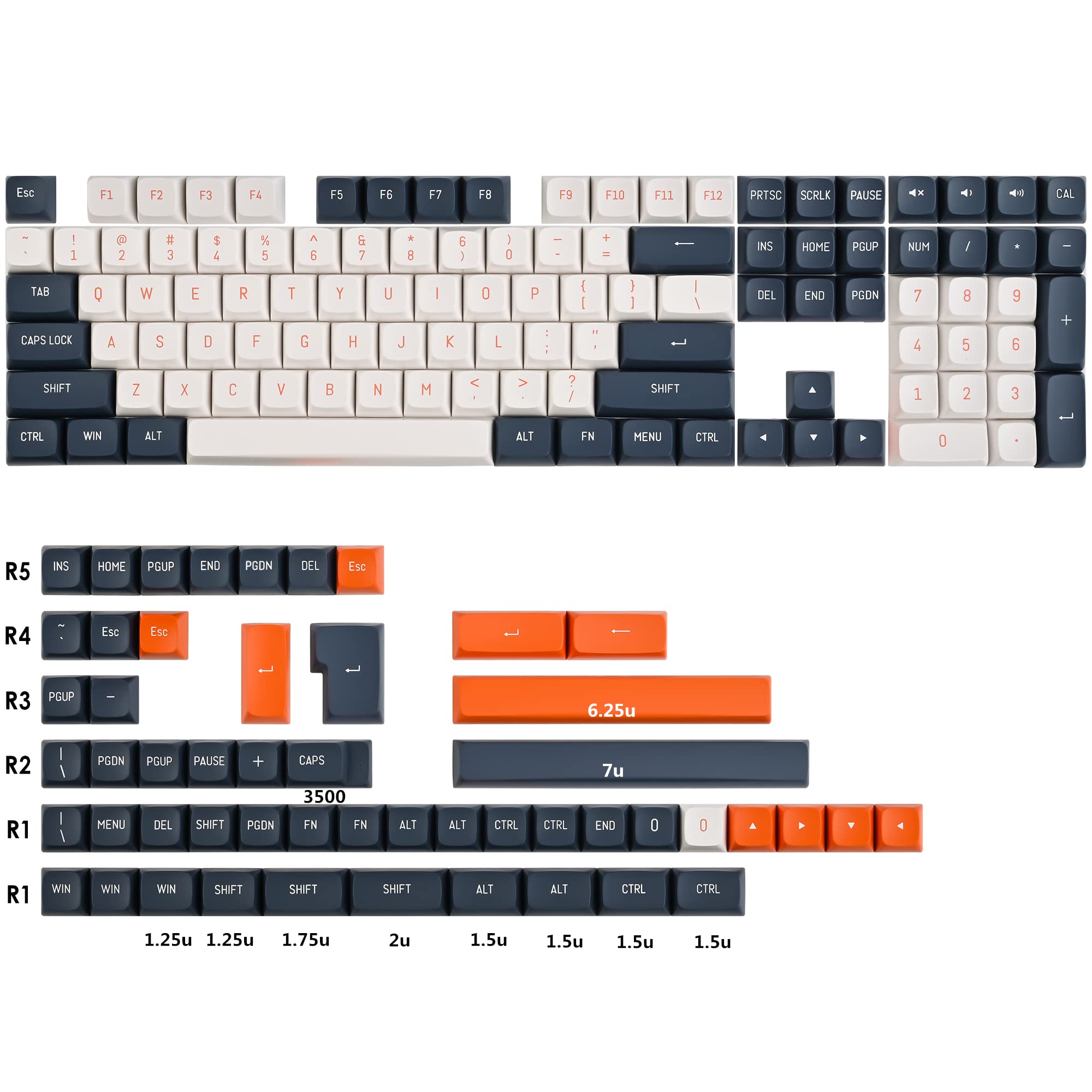 Mua surmen Custom 160 Keycap Set CSA Profile Doubleshot Ball Caps US ...