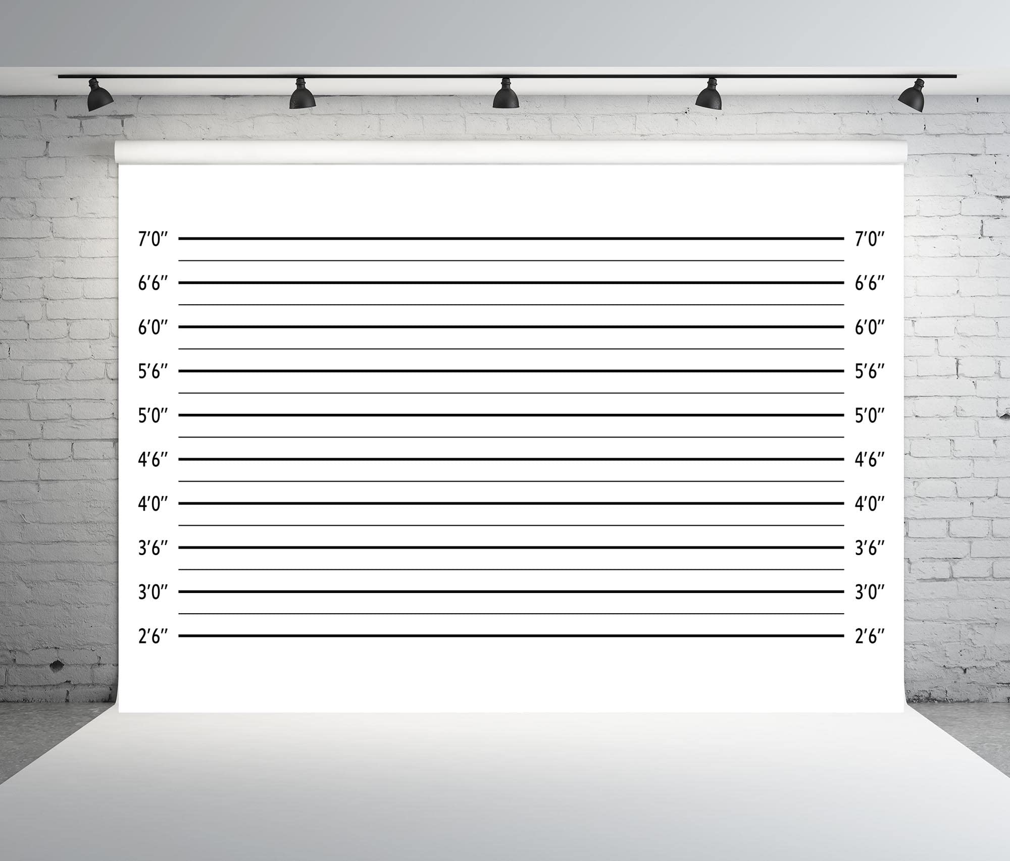 BELECO 9x6ft Fabric Mugshot Backdrop Police Lineup Height Charts ...