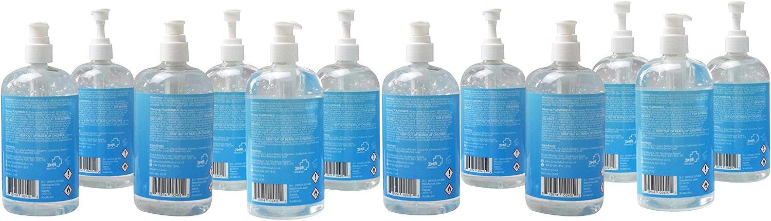 12 x 500ml Instant Hand Sanitiser Gel Pump Multipack from Handsafe ...