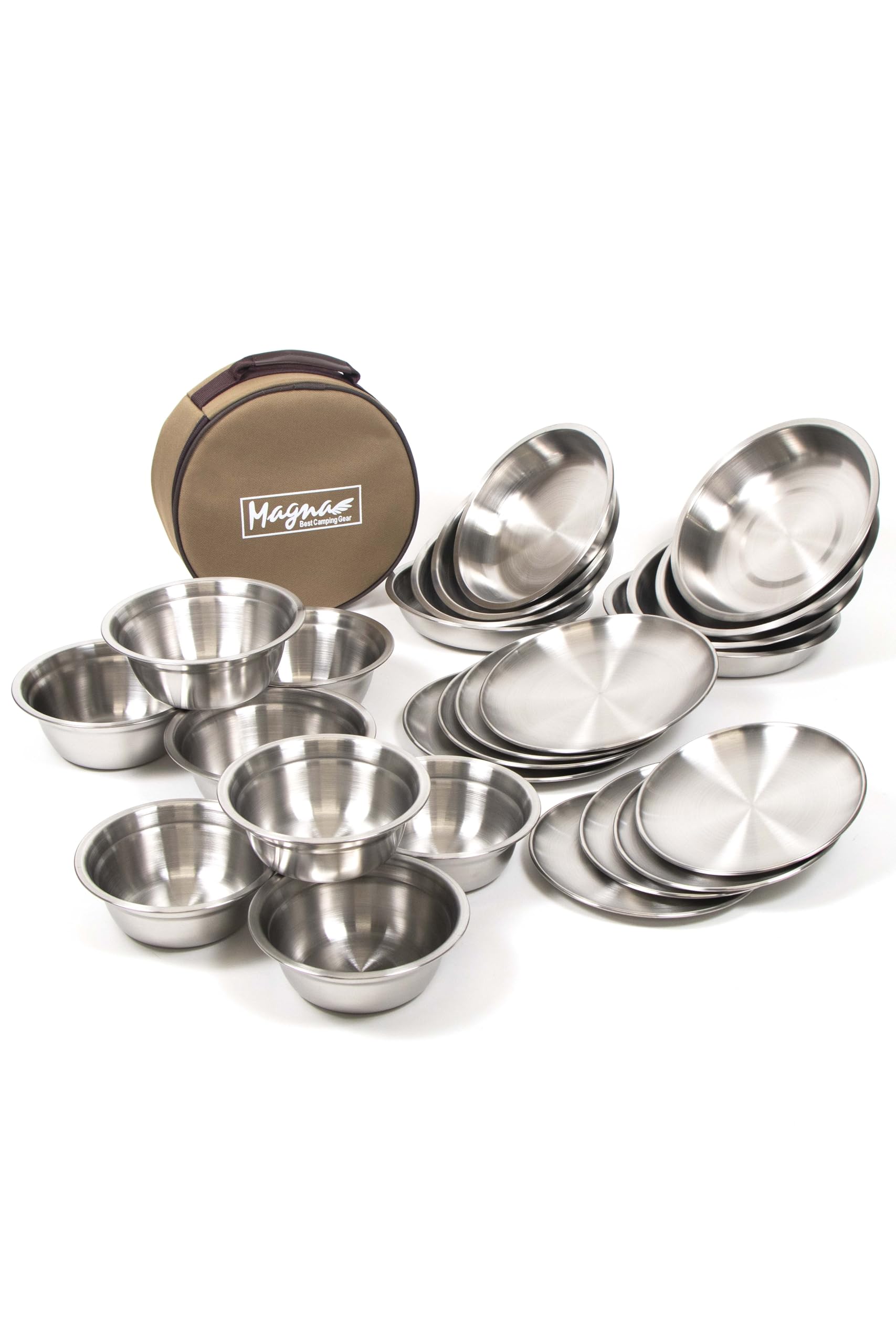 Mua MAGNA Stainless Steel Dinnerware Set, Camping, Barbecues, Outdoors ...