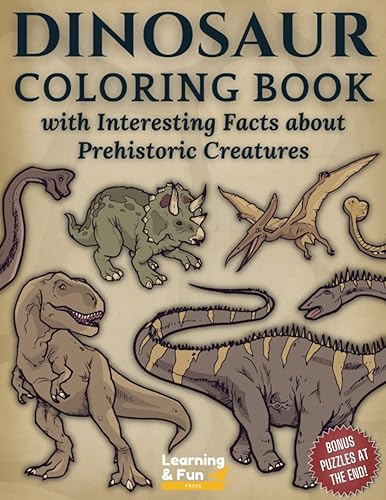 Dinosaur Coloring Book: Educational Coloring Book with Interesting ...