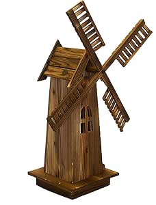 Amazon.com : Westcharm Wooden Dutch Windmill Back Yard Decorations ...