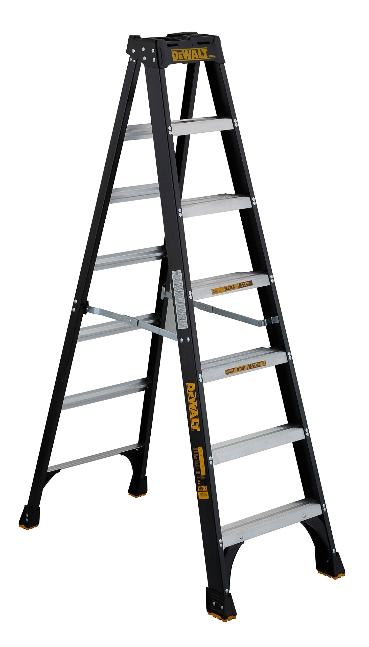 DeWalt DXL3010-07 7-Feet Fiberglass Stepladder Type IA with 300-Pound ...