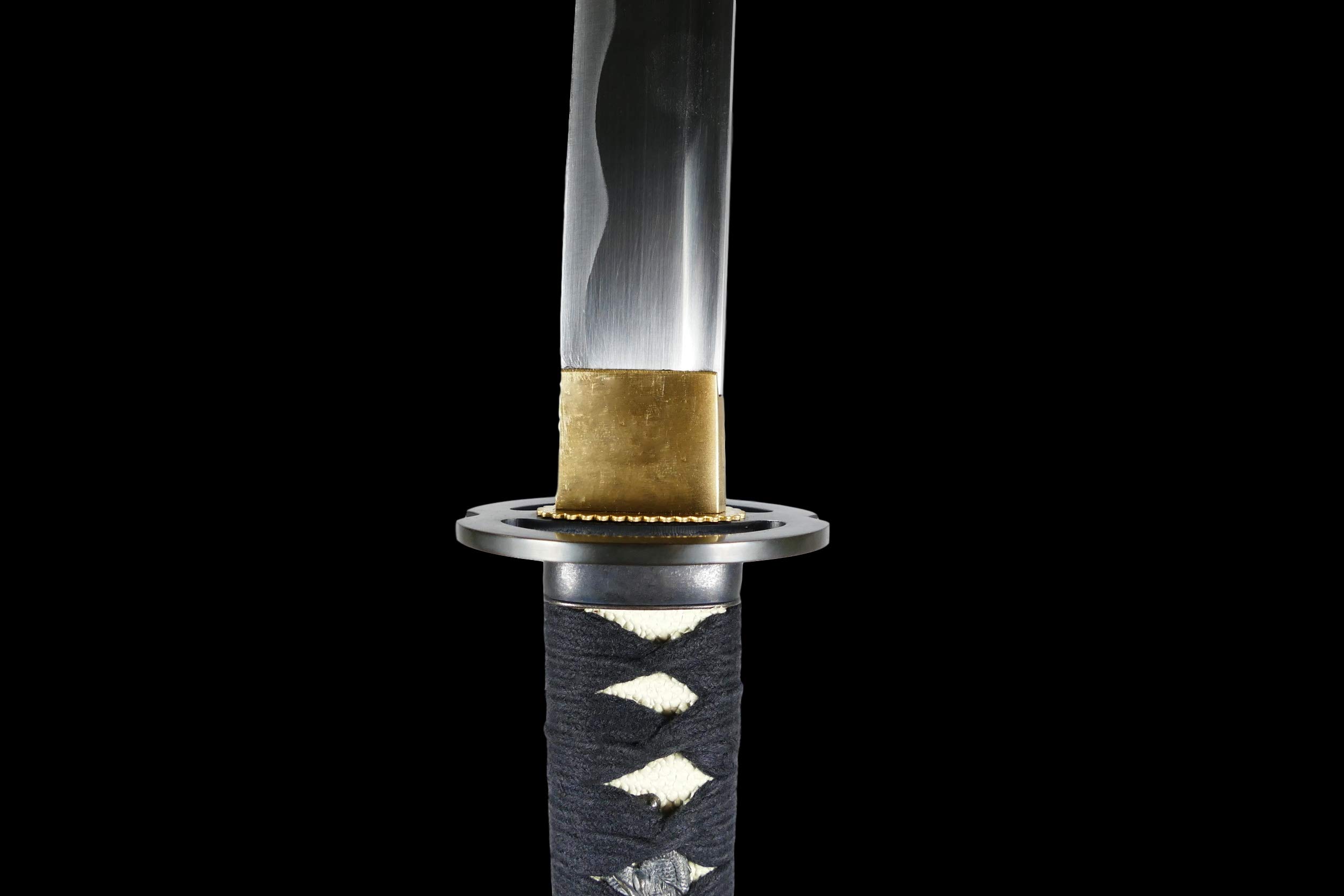 MAKOTO Handmade Practical Musashi Ring Samurai Katana Black Sword Sharp ...