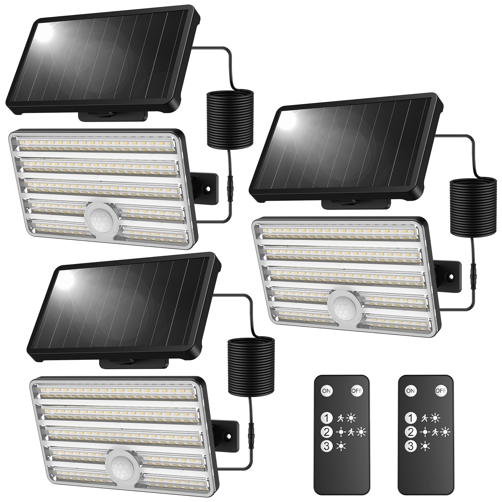 USTELLAR Solar Motion Sensor Lights, 6500K Solar Outdoor Flood Lights ...