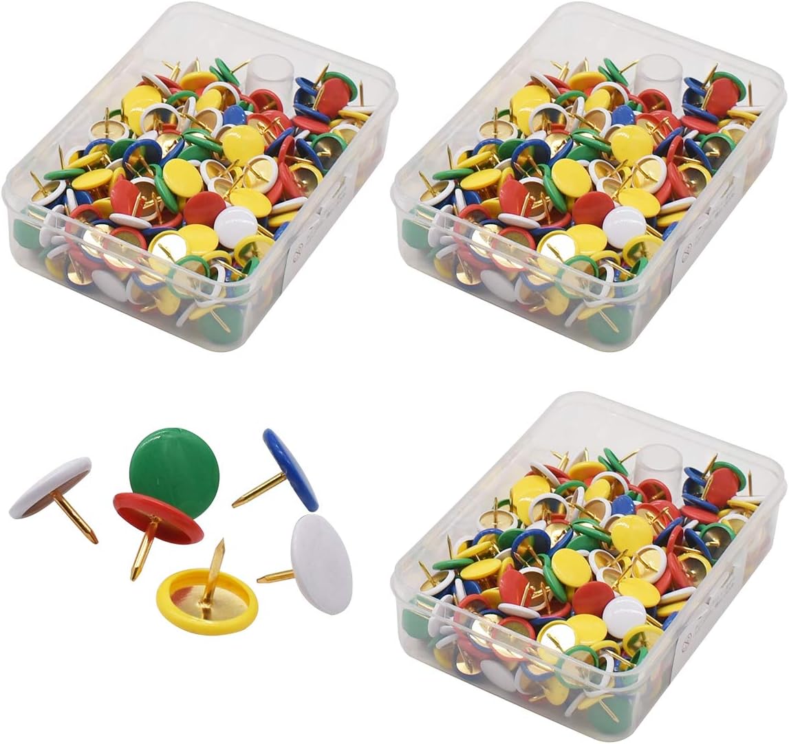 Colourful Thumb Tacks,Yueser 900 Pcs Colourful Push Pins Decorative ...