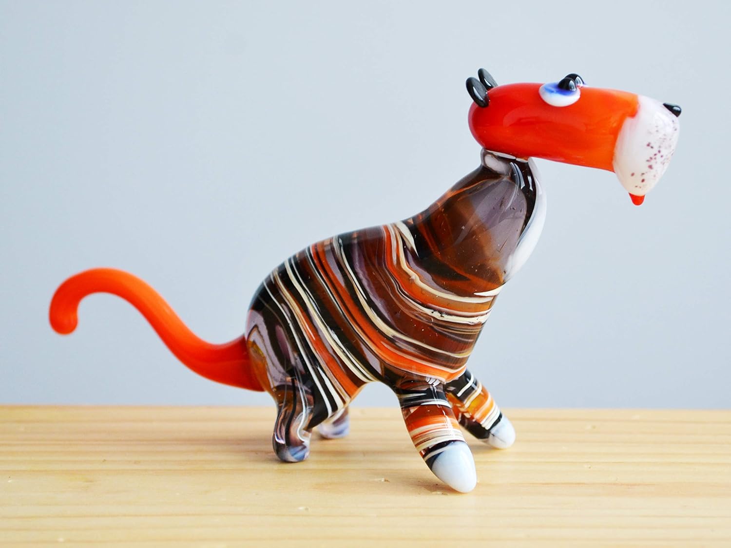 Amazon.com: Glass Tiger Figurine Hand Blown Tiger Animals Small Tiger ...