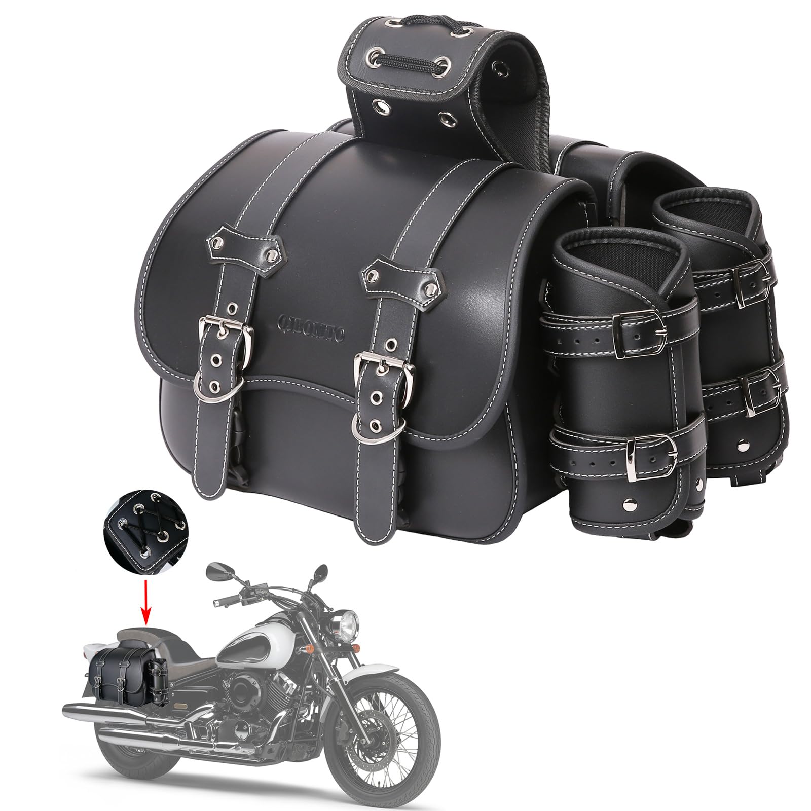 Mua High-density Leather Motorcycle Saddebags- Throw Over Saddle bags ...