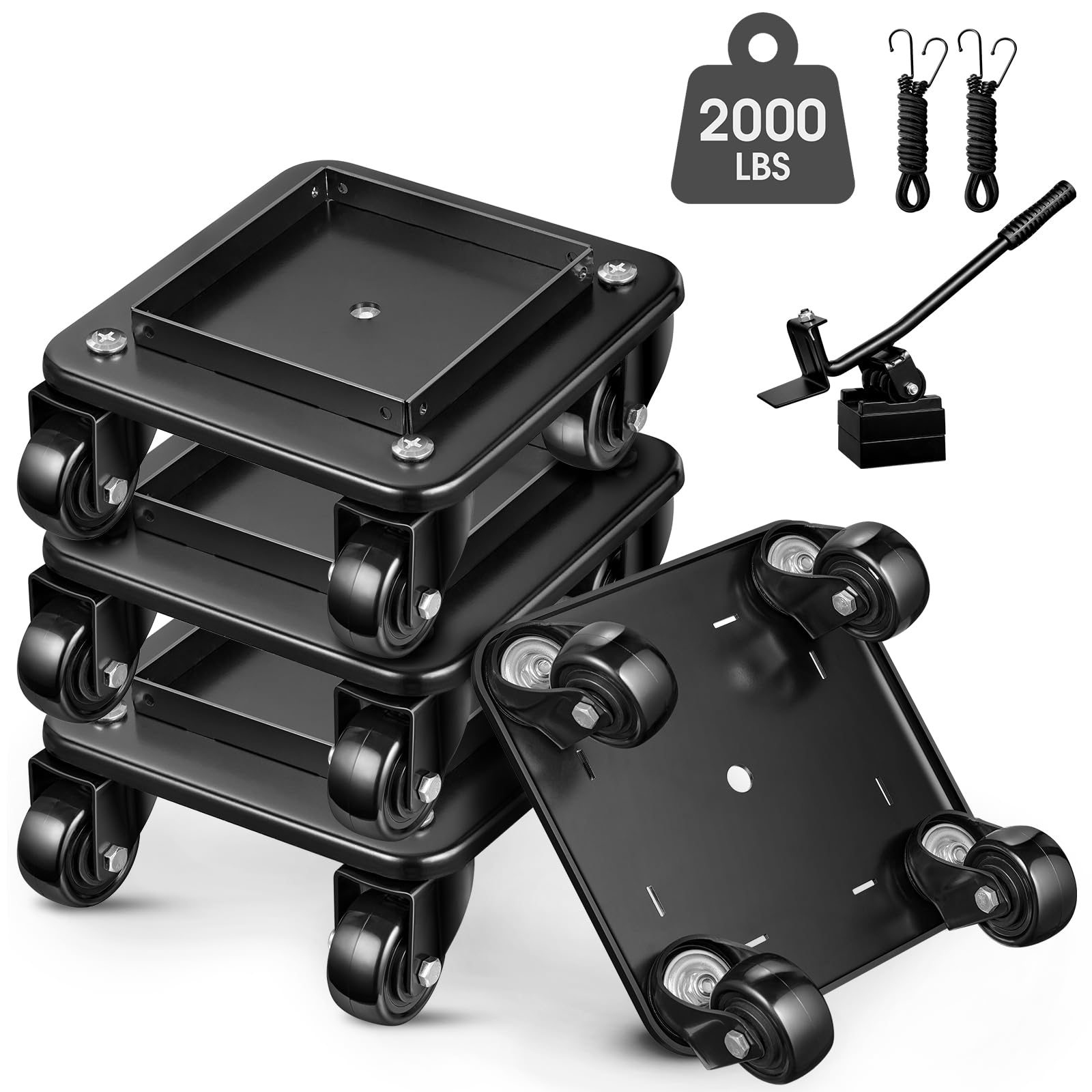 KEDSUM Furniture Dolly with 4 Wheels, 2000LBS Heavy Duty Dolly with ...