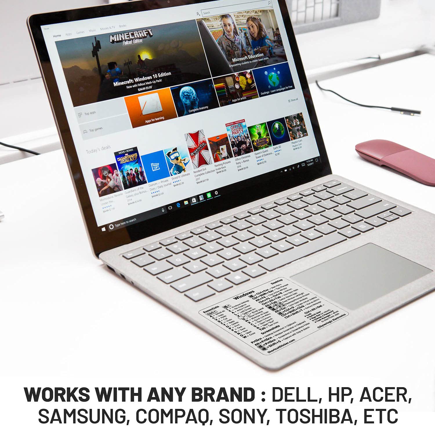 Synerlogic Windows Pc Reference Keyboard Shortcut Vinyl Sticker No Residue Adhesive For Any Pc