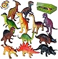 Lello & Monkey Dinosaur toys set of 12 plastic dinosaurs - Large 6 ...