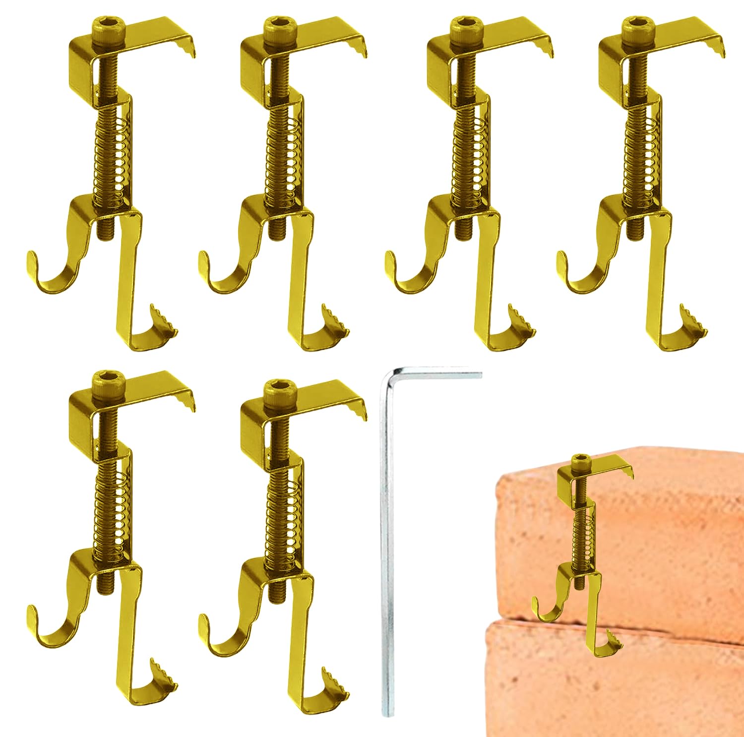Zikdai Brick Clips, 6PCS Brick Clips or Brick Hangers, Stainless Steel ...