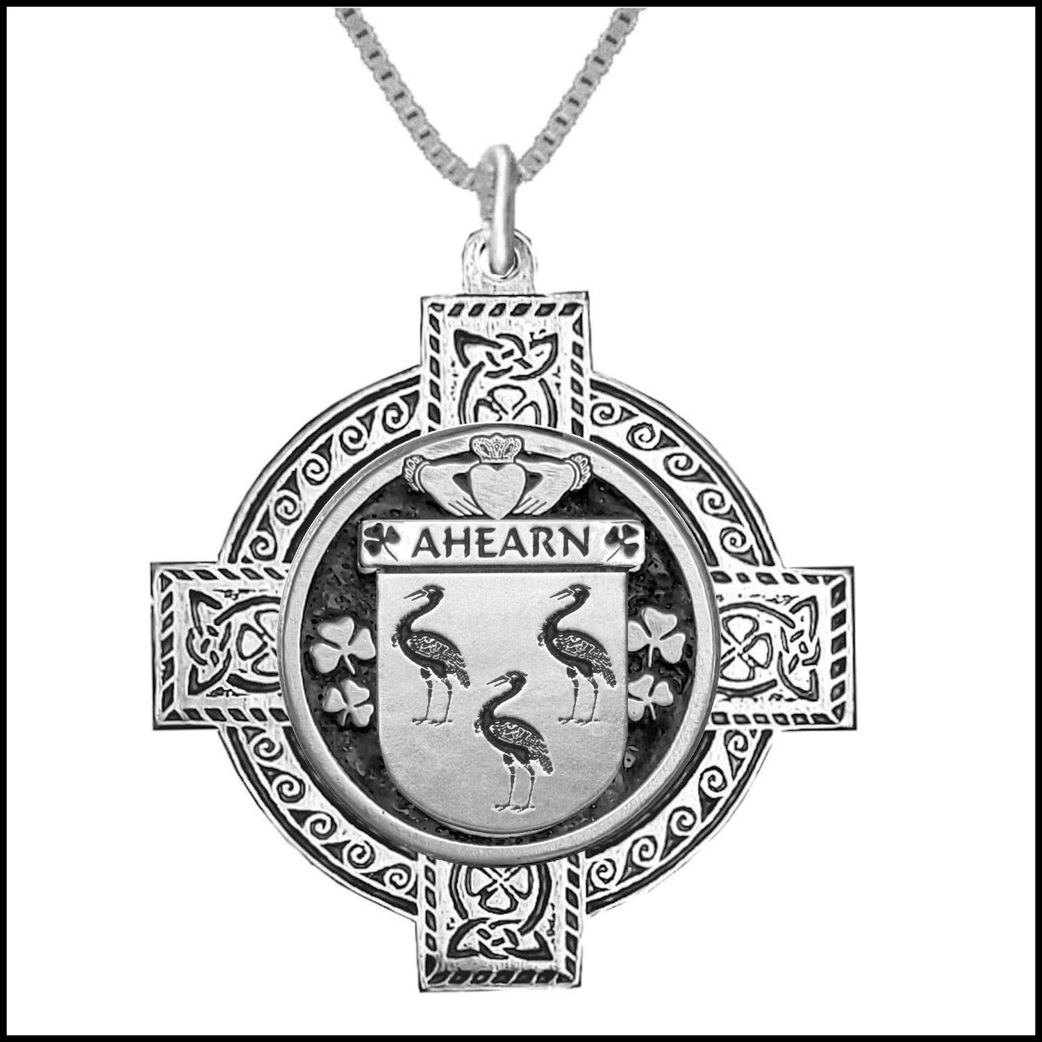 Amazon.com: Ahearn Irish Coat of Arms Celtic Cross Pendant: Handmade