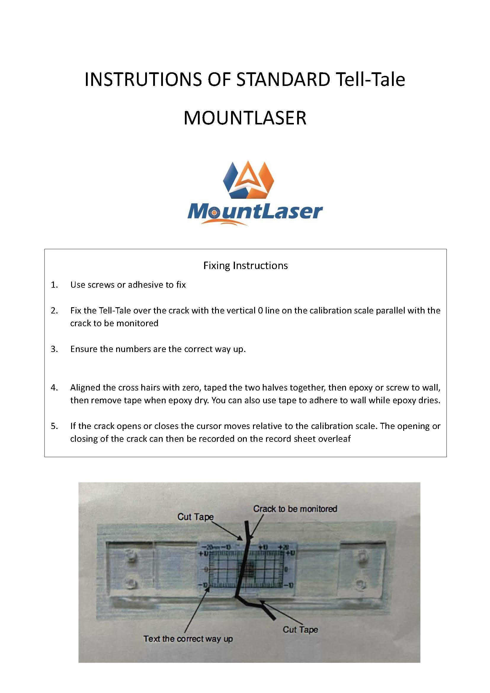 Crack Monitoring Record, Standard Tell-Tale Crack Monitor For The ...