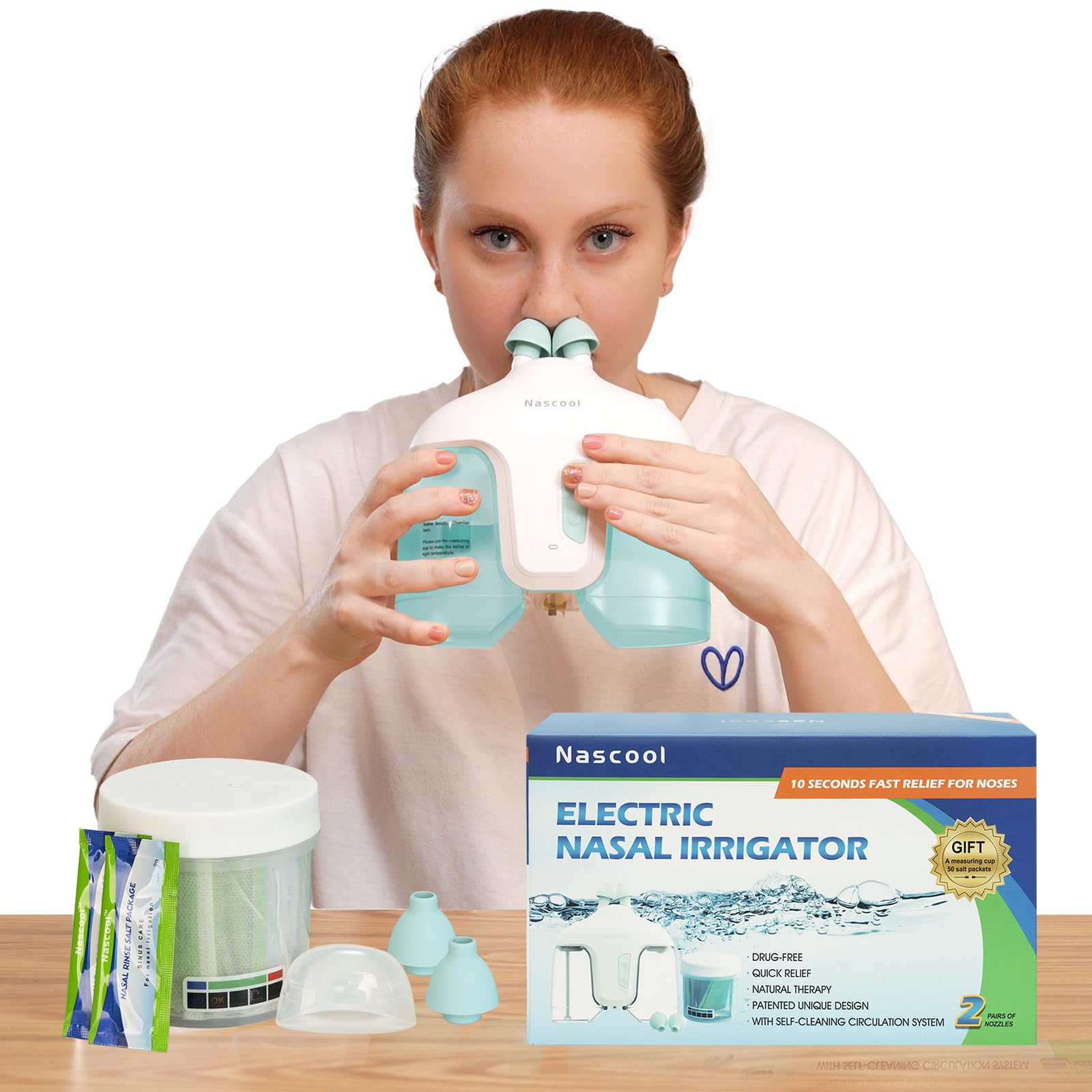 Nascool Electric Nasal Irrigation System, Nasal Rinse Machine Nose ...