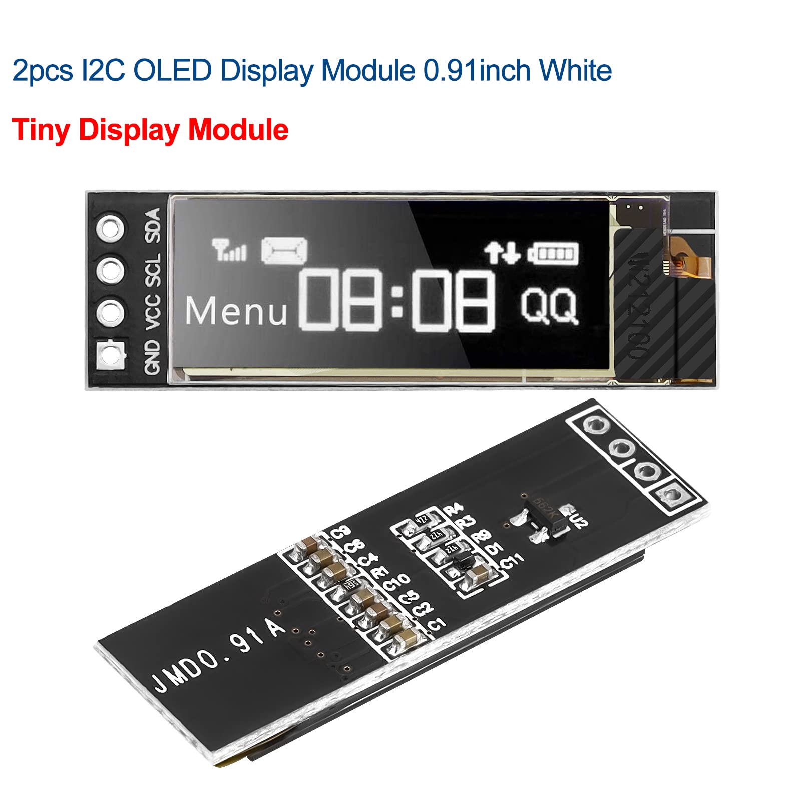Mua MakerFocus 2pcs I2C OLED Display Module 0.91 Inch I2C SSD1306 OLED Display Module White I2C ...