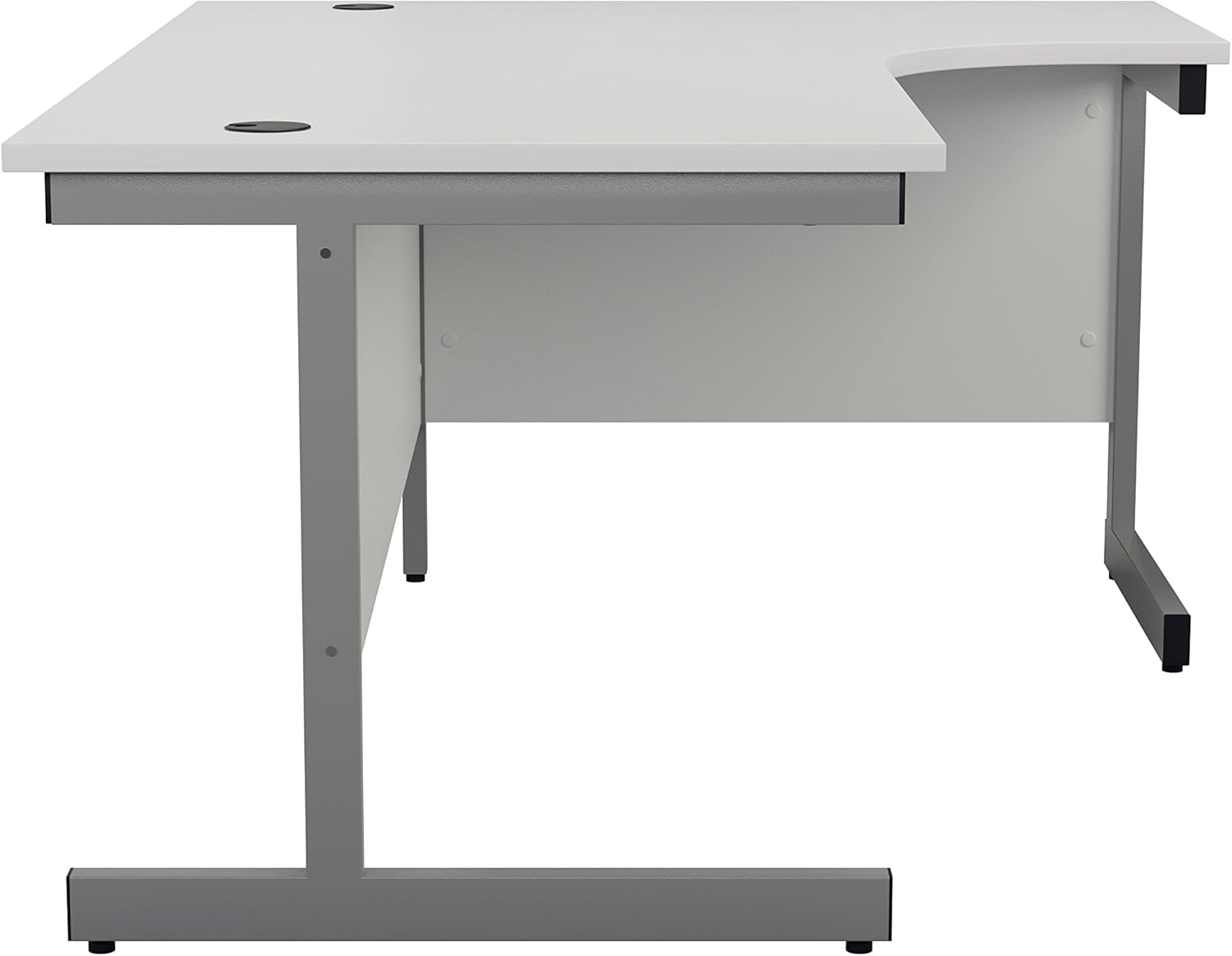 Office Hippo Ideal Right Corner Desk, White, Silver Frame, 180 cm ...