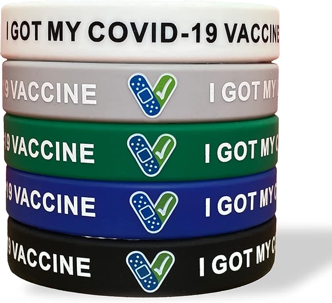 Covid Vaccine Bracelet | 5 Pack Multicolor | 8 Inch Fits Adults Teens ...