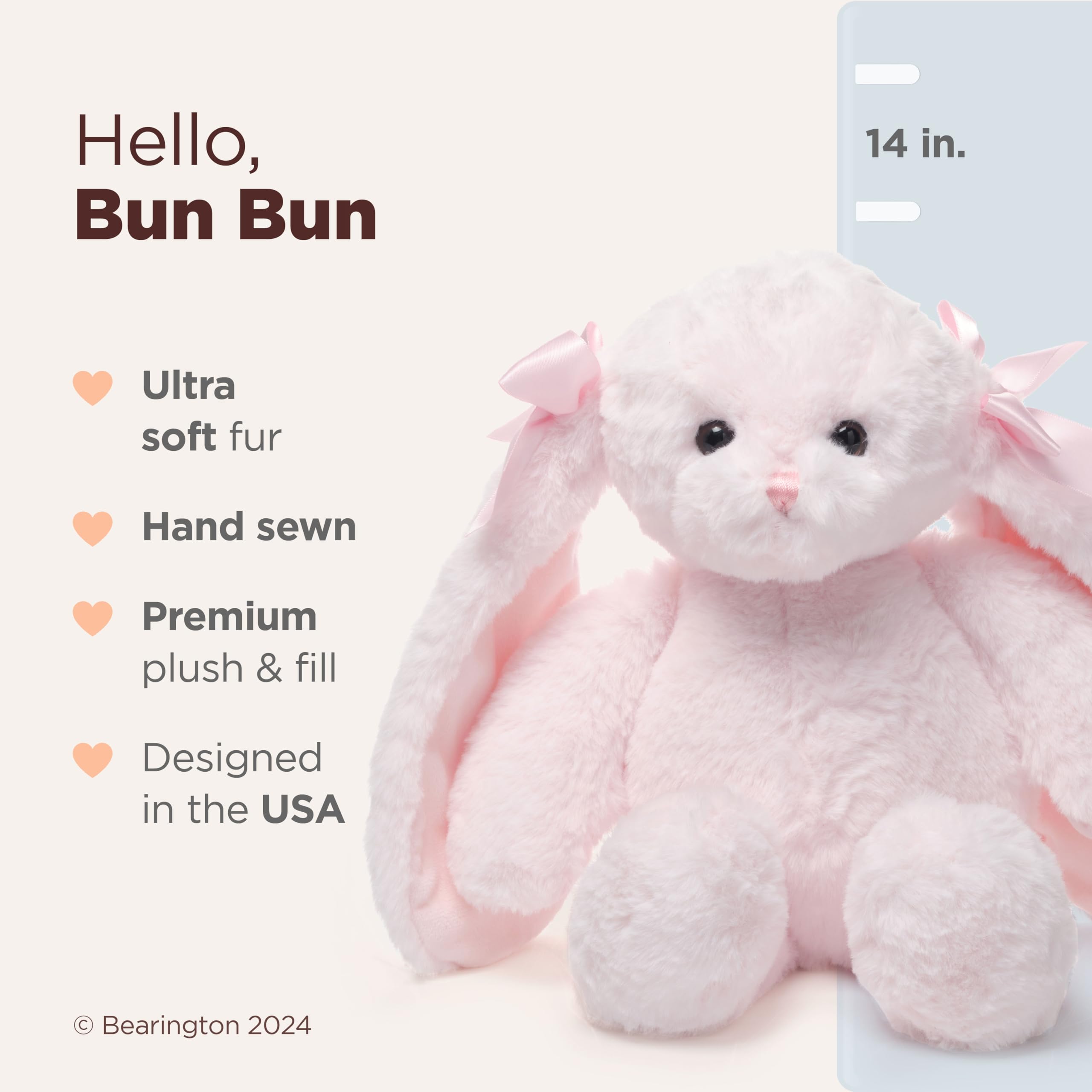 Mua Bearington Bun Bun The Plush Easter Bunny, 14 Inch Pink Bunny ...