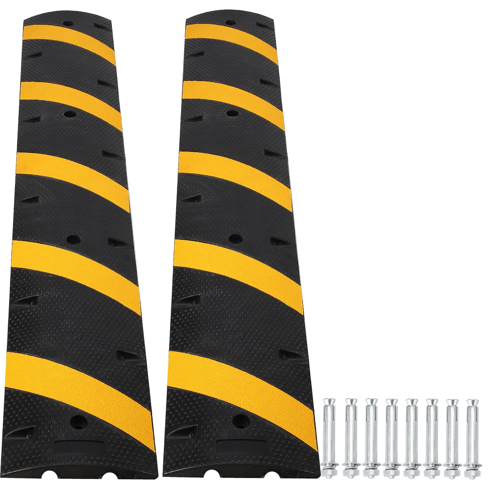 Heavy Duty Speed Bumps for Driveway, 6 ft 2 Pack Rubber Speed Bumps, 2 ...