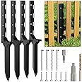 Amazon.com : Samamixx Fence Post Repair Kit, 4 Pack Universal Metal ...