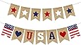 Amazon.com: USA Banner Burlap- 4th of July Decorations- Rustic ...