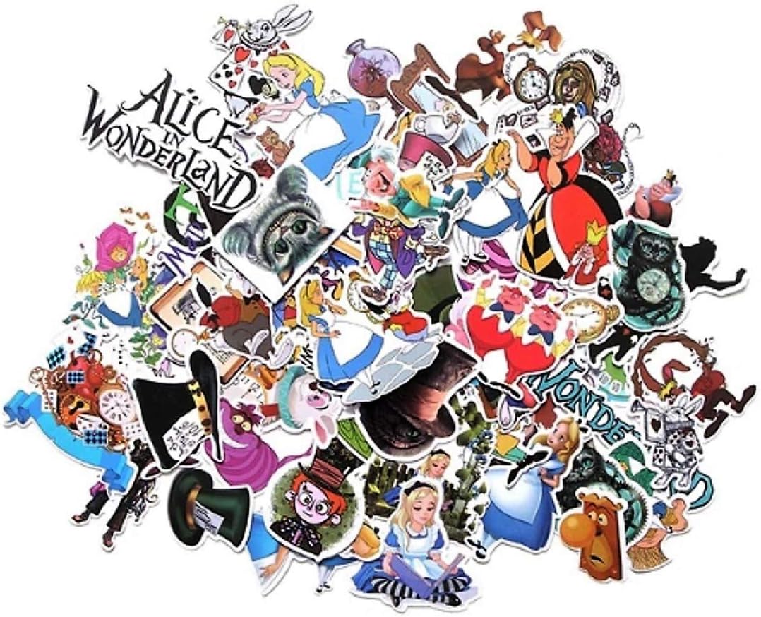 Amazon.com: Alice in The Wonderland Themed Peel and Stick Stickers ...