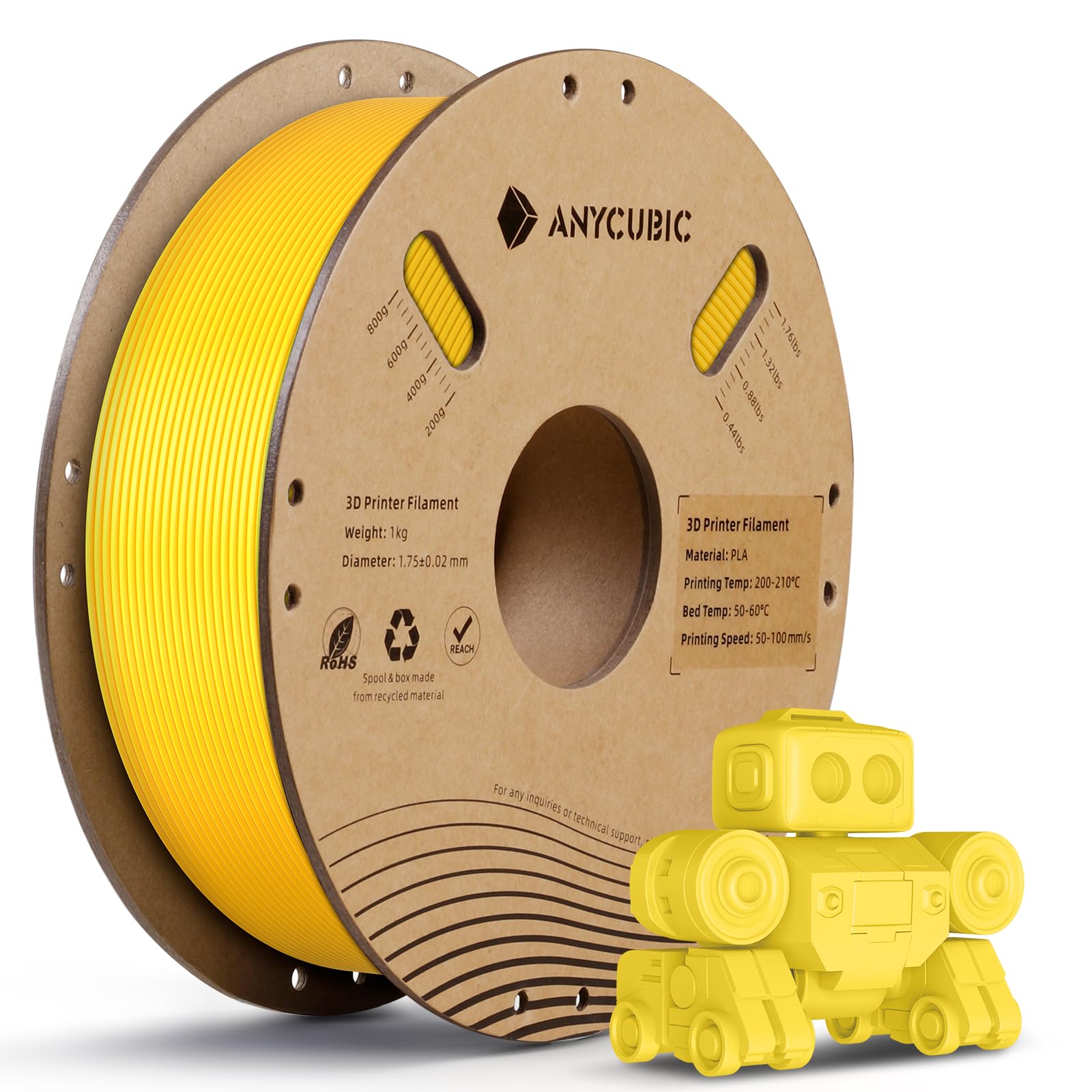 ANYCUBIC PLA 3D Printer Filament, RFID 3D Printing PLA Filament 1.75mm ...