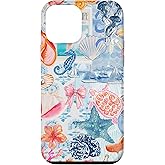 Amazon.com: Beachy Blue Coquette Coastal Collage Preppy Cute Aesthetic Case for iPhone 12 mini ...
