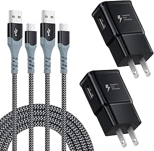 Adaptive Fast Charger and USB-C Cable 10Ft(3M), Excgood Fast Charge 3.0 ...