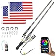 Amazon.com: KEMIMOTO 2pc 3ft Spiral Whip Lights for Side by Side, Smart Phone Control LED Whip ...