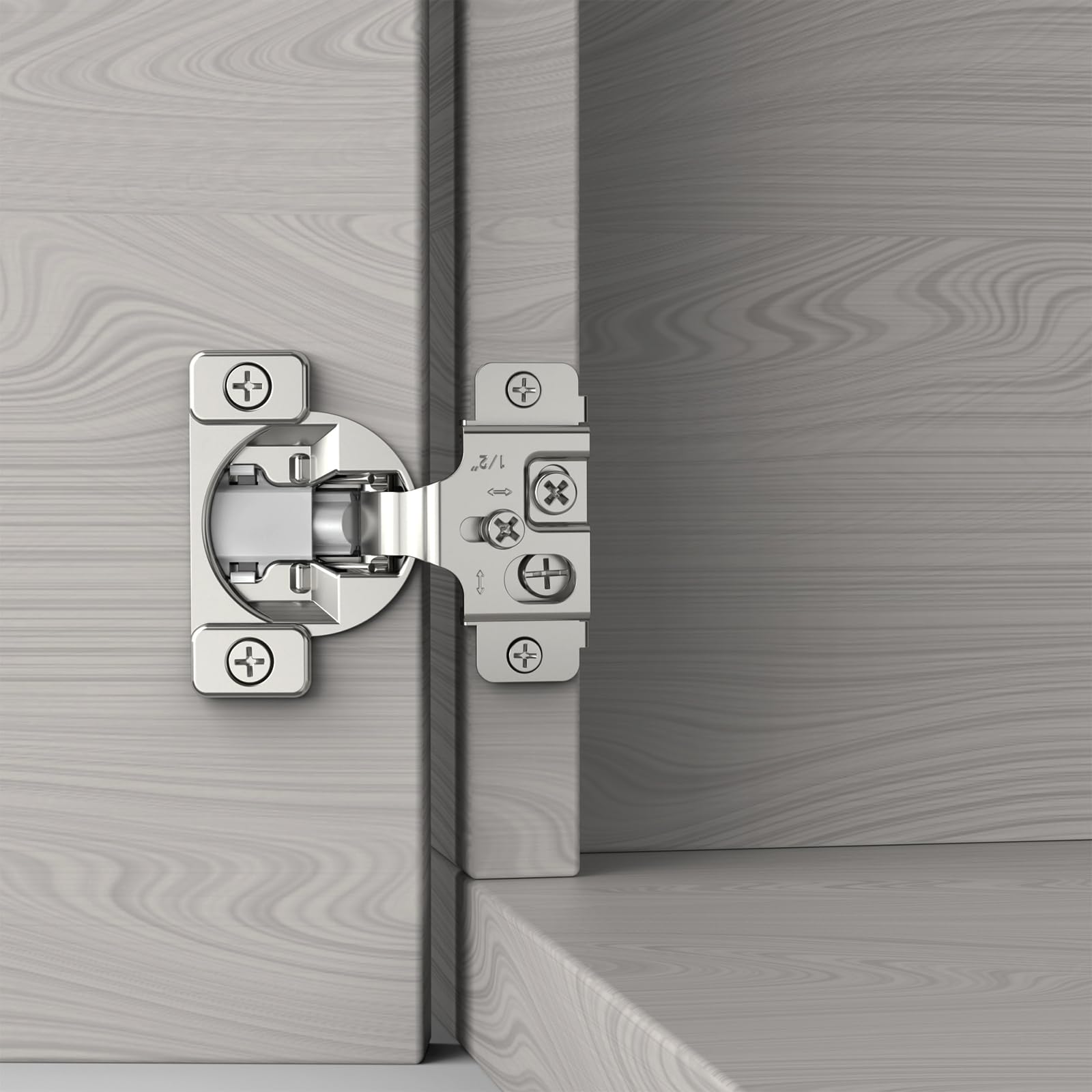 Furniware 2 Pieces 1/2 in Overlay Soft Close Concealed Hinge for Face ...