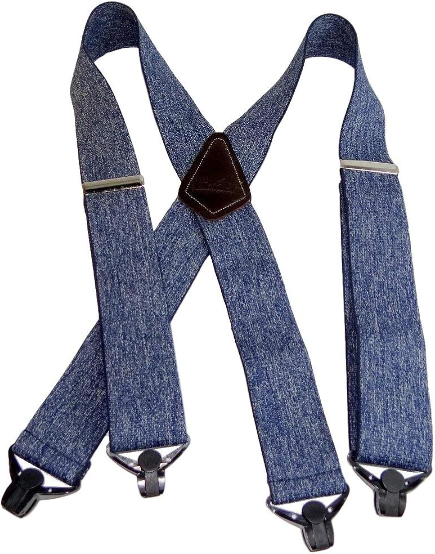 HoldUp Brand Heavy Duty 2" Wide Dark Denim Work Suspenders with ...